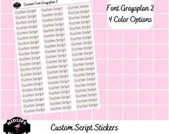 Custom Word Sticker Sheet Script Font Word Stickers Transparent Planner ...