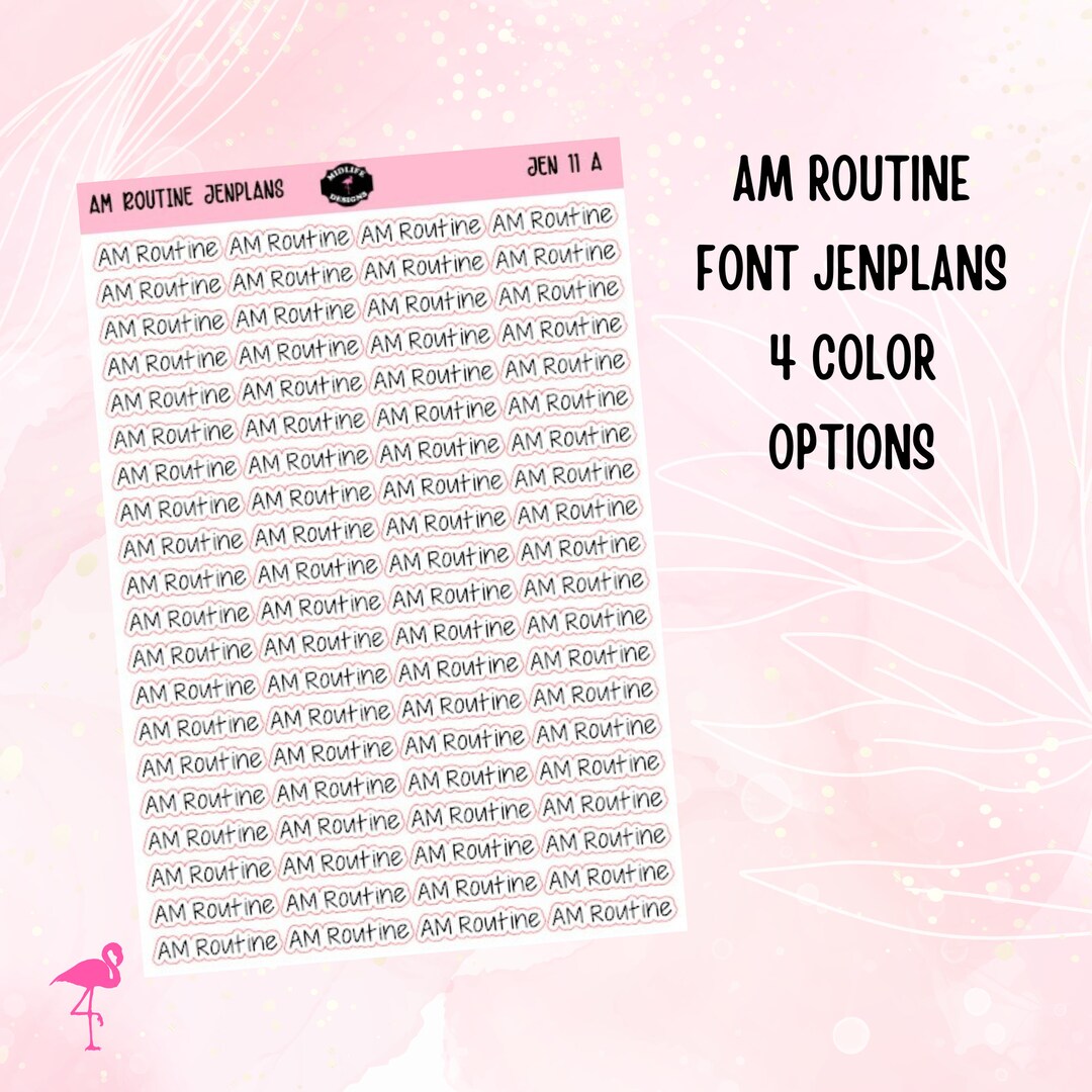 AM ROUTINE Am Routine Planner Stickers Script Stickers - Etsy