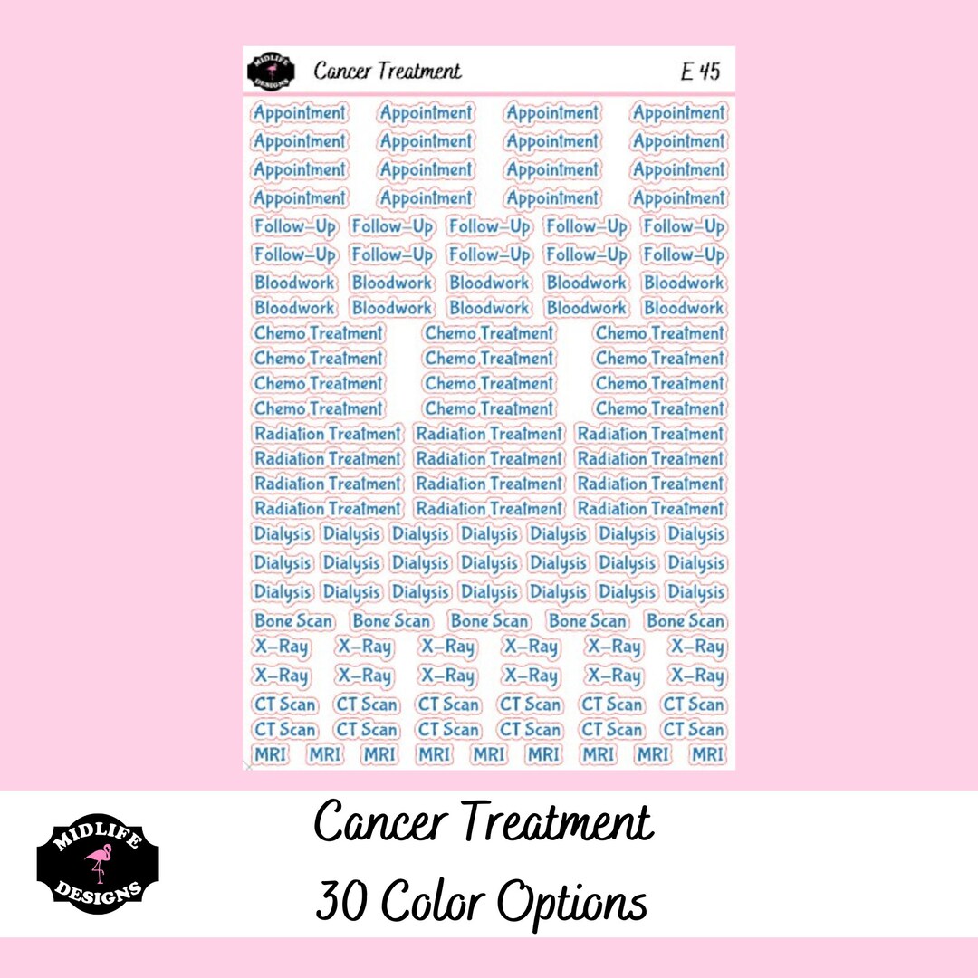 Cancer Treatment Stickers for Your Planner Helps You Keep - Etsy