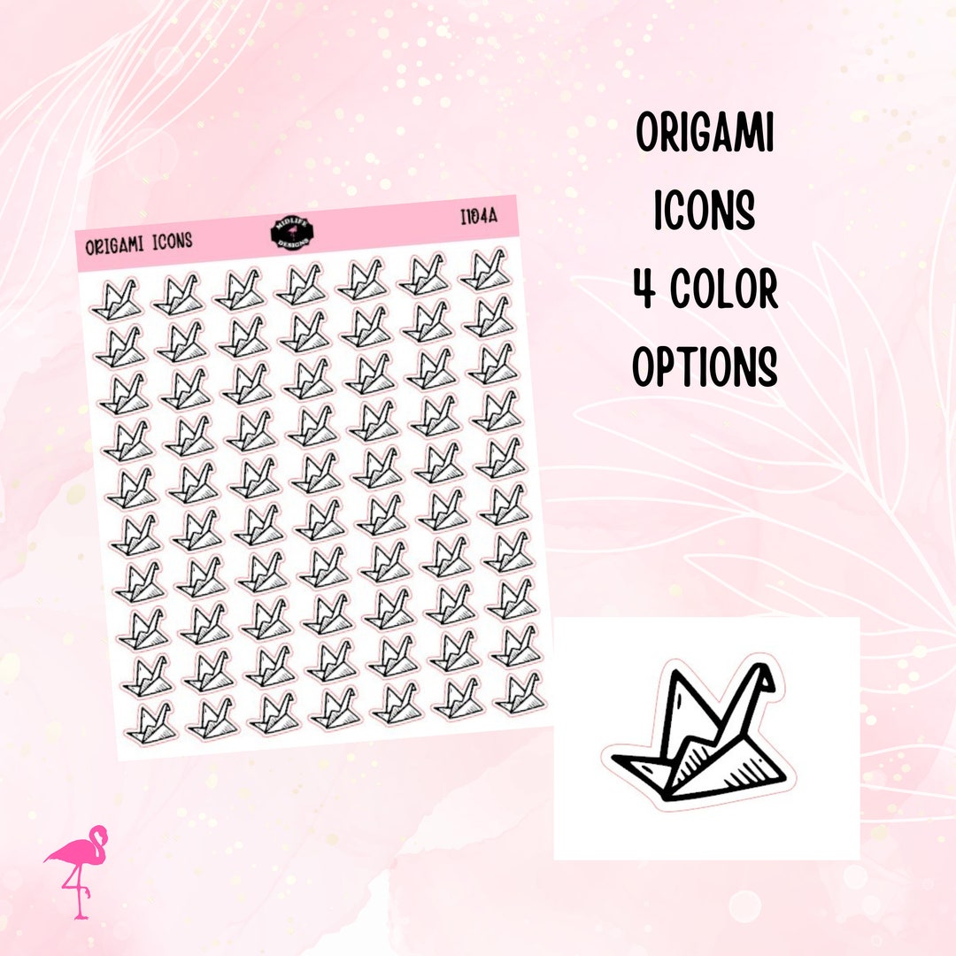 ORIGAMI ICONS Origami Icon Stickers, Planner Stickers, Craft Stickers ...