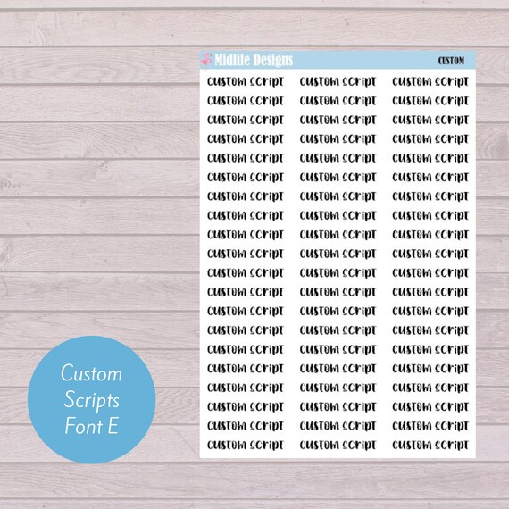 Custom Script Stickers Custom Planner Stickers Customize - Etsy