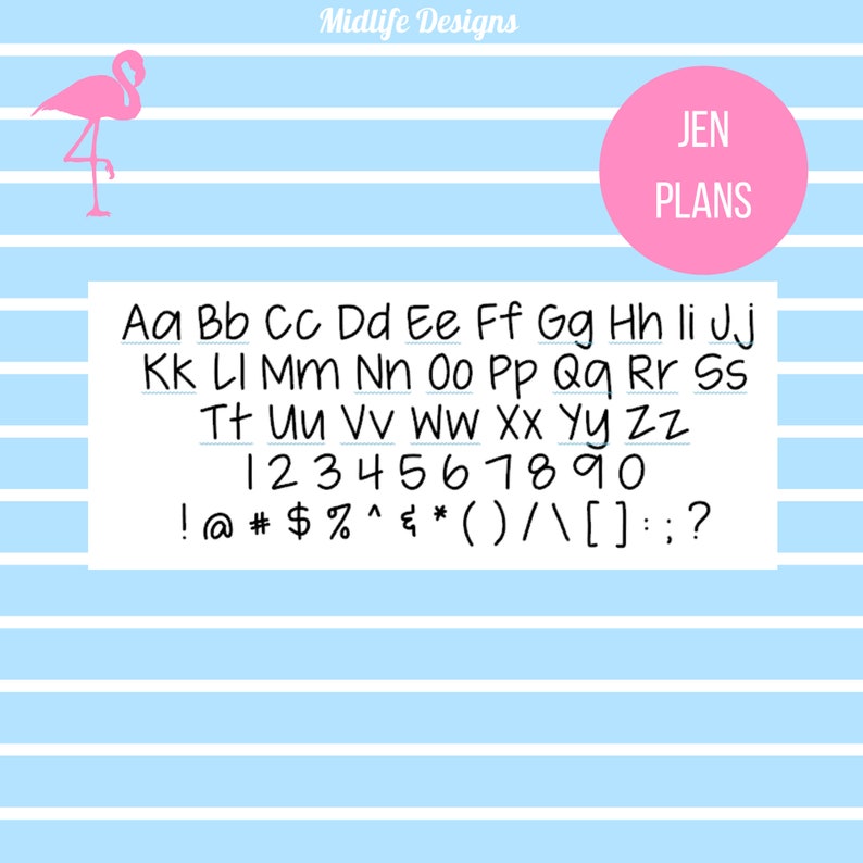 Custom Script Stickers Jenplans Font Custom Planner Stickers | Etsy