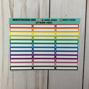 Blank Skinny Label Planner Stickers Blank Label Stickers | Etsy