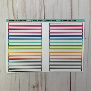 Blank skinny label planner stickers blank label stickers | Etsy