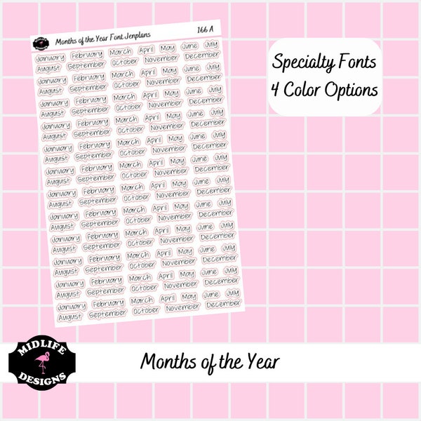 Months of the Year Fonts - Etsy