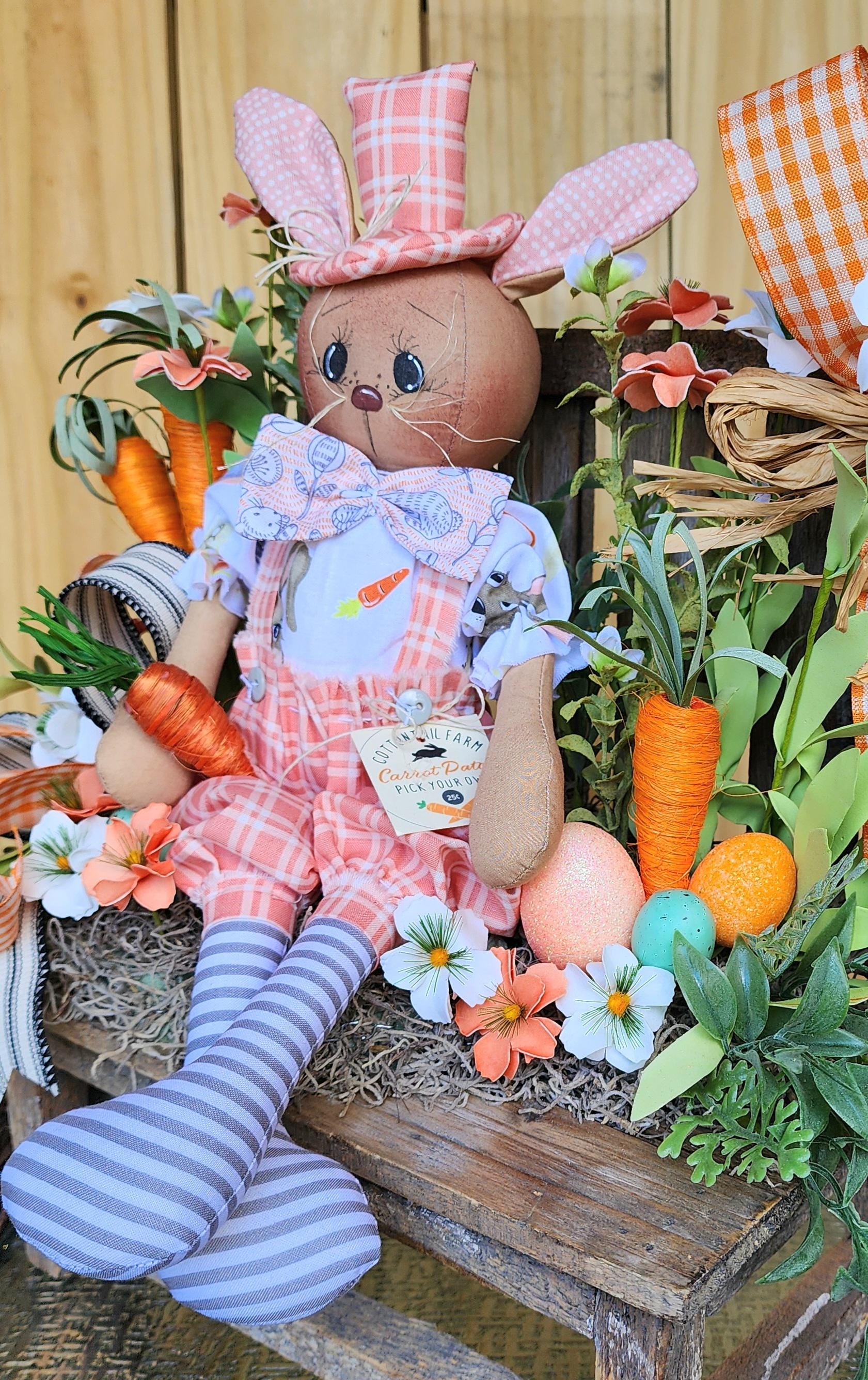 Easter Bunny Spring Floral Arrangement Sharyn Preister Bunny Doll ...