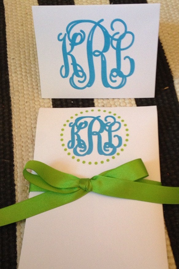 Simple Script Notepad and Matching Stationery Monogrammed Notepad ...