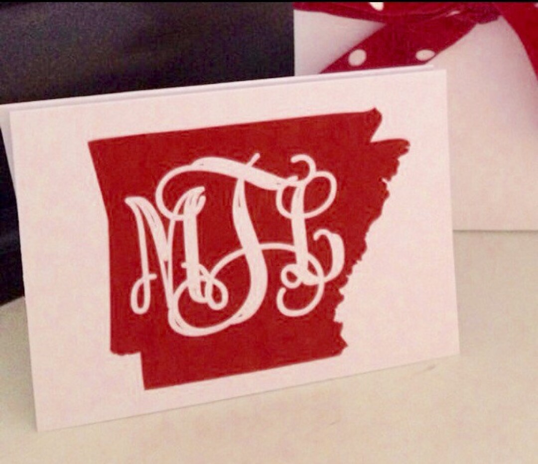 Arkansas Stationery, Arkansas Note Cards, Monogrammed Arkansas ...