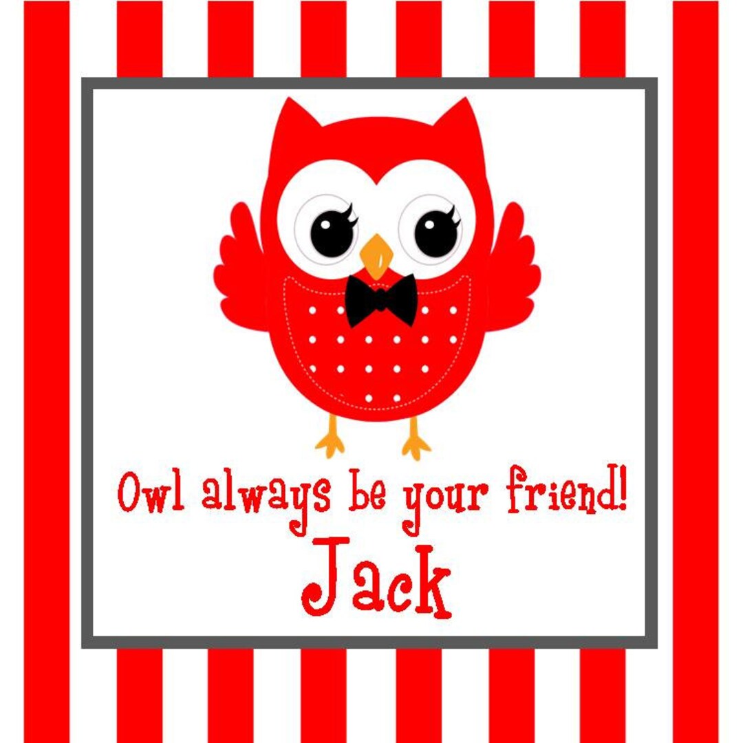 Valentine Stickers, Valentine's Day Valentine's Day Owl Tag, Valentine ...