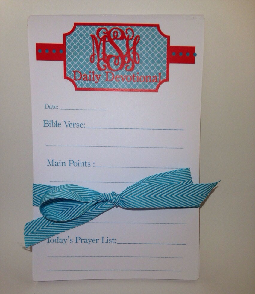 Notepad, Note Pad, Monogrammed Notepad, Monogram,daily Devotional ...
