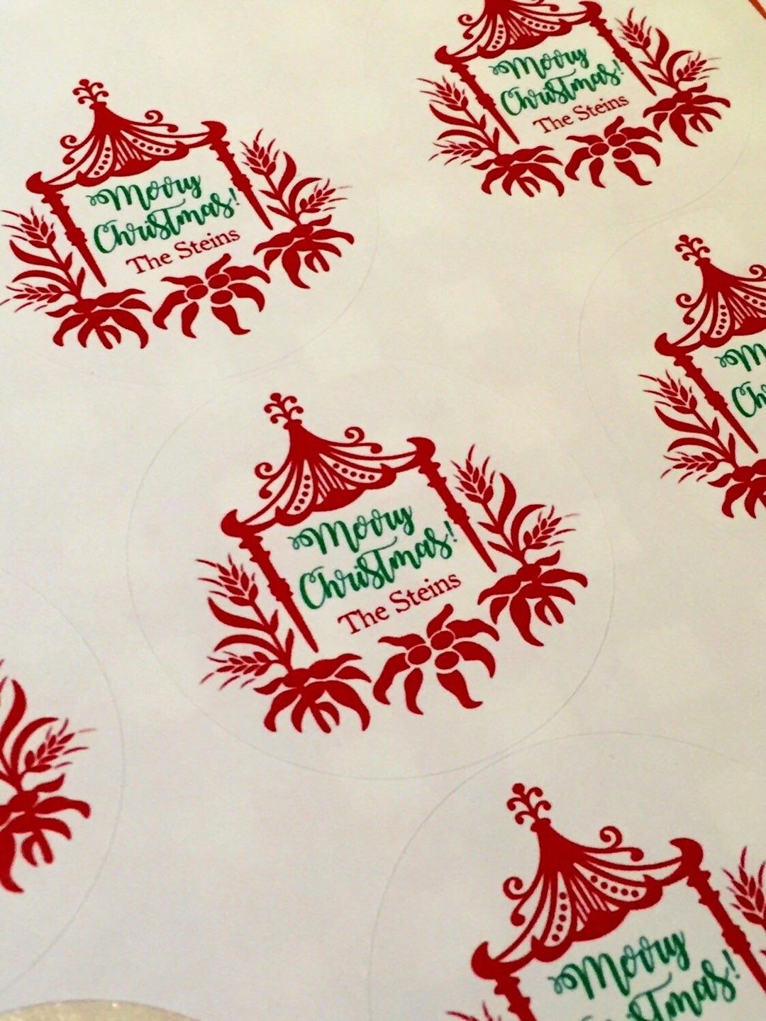 Red Pagoda Gift Stickers, Red Holiday Gift Stickers, Sticker, Christmas ...
