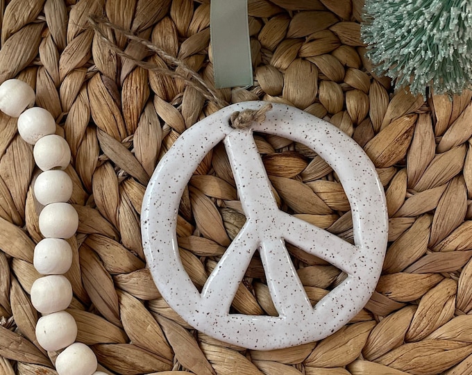 Ceramic Peace Sign Ornament - Etsy
