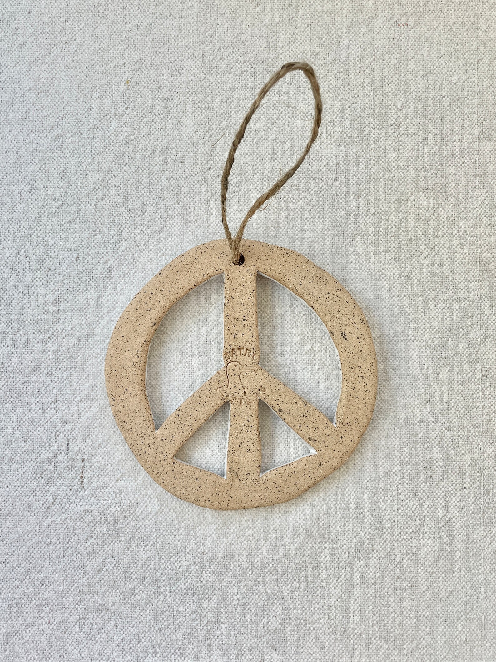 Ceramic Peace Sign Ornament - Etsy