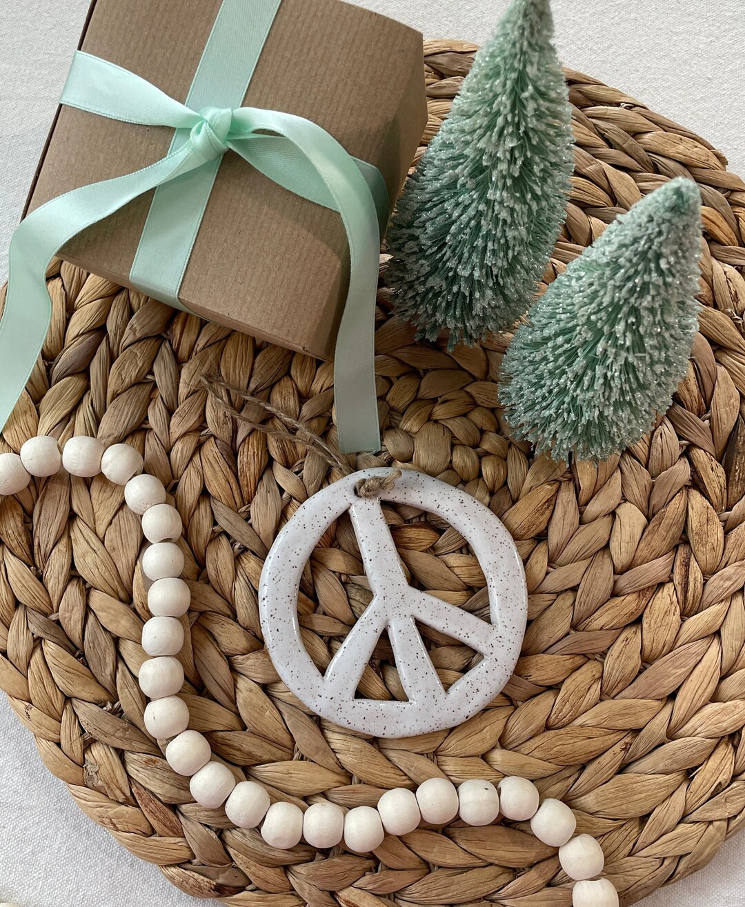 Ceramic Peace Sign Ornament - Etsy