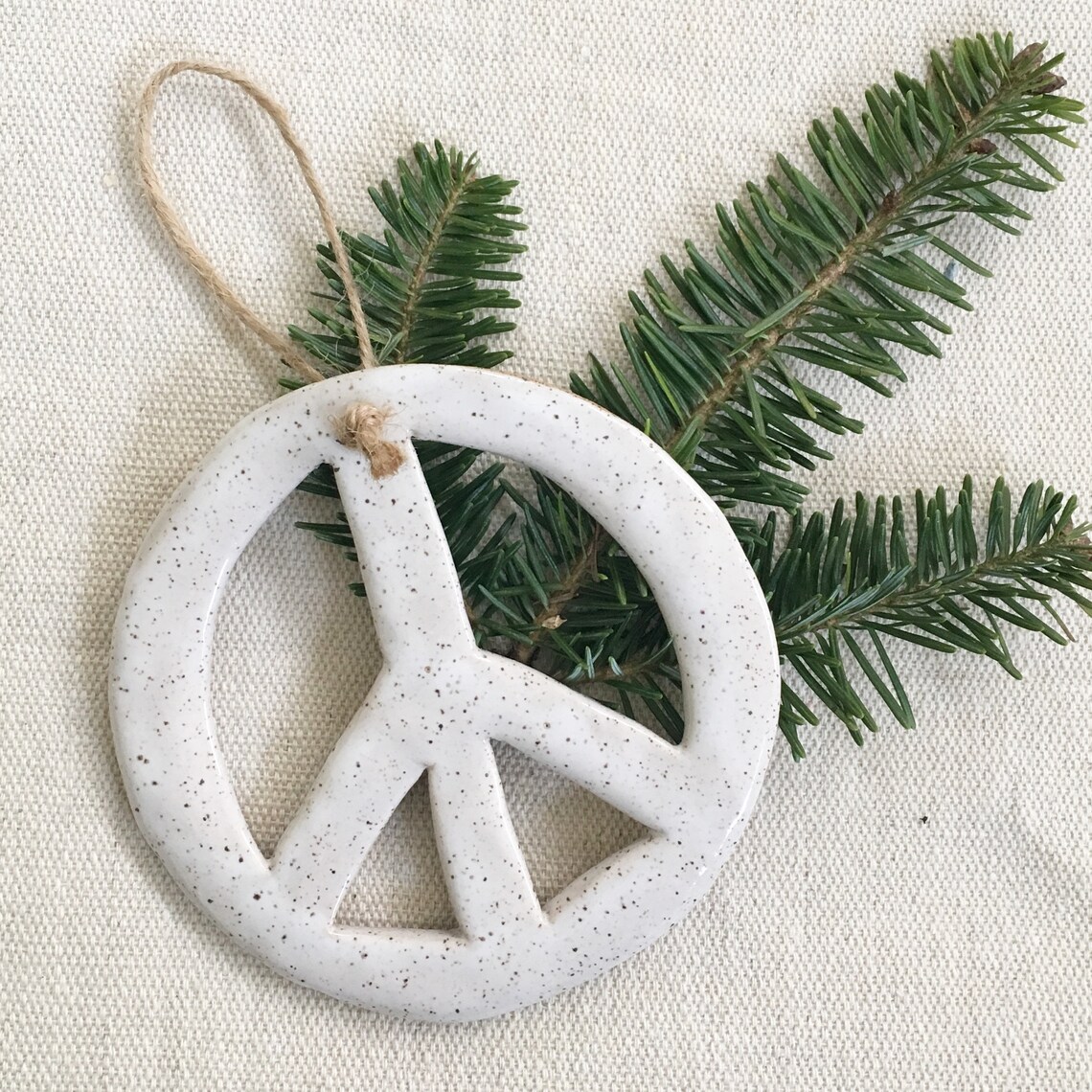 Ceramic Peace Sign Ornament | Etsy