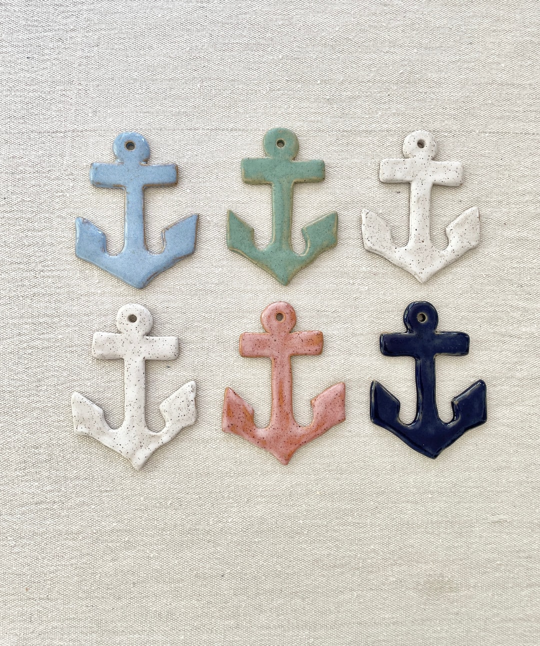 Handmade Ceramic Anchor Ornament: Nautical Decor - Etsy