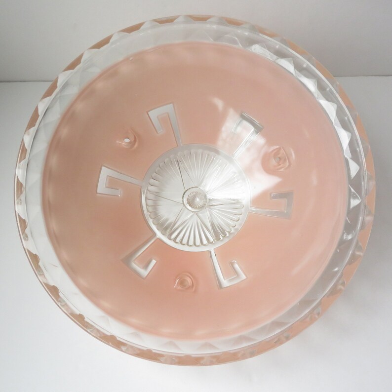 Vintage Pink Ceiling Light, Round Glass Light Fixture - Etsy