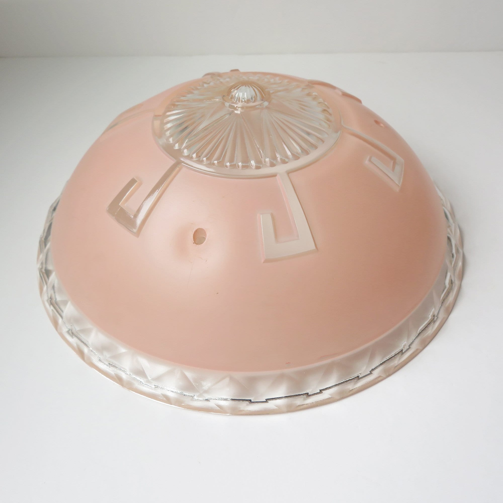 Vintage Pink Ceiling Light, Round Glass Light Fixture - Etsy