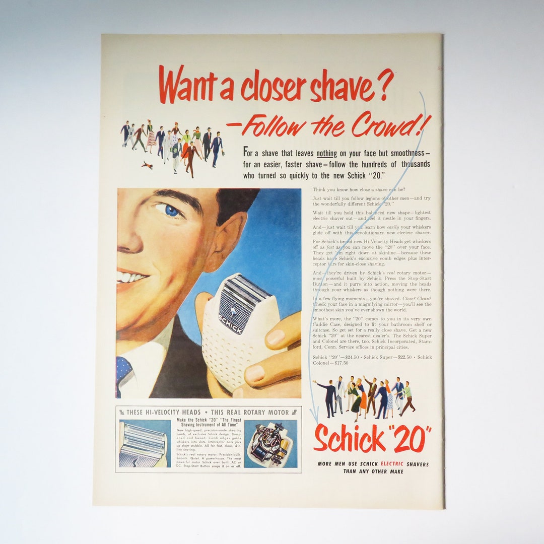 1951 Schick Electric Shaver Ad 1951 Old Grand-dad Kentucky - Etsy