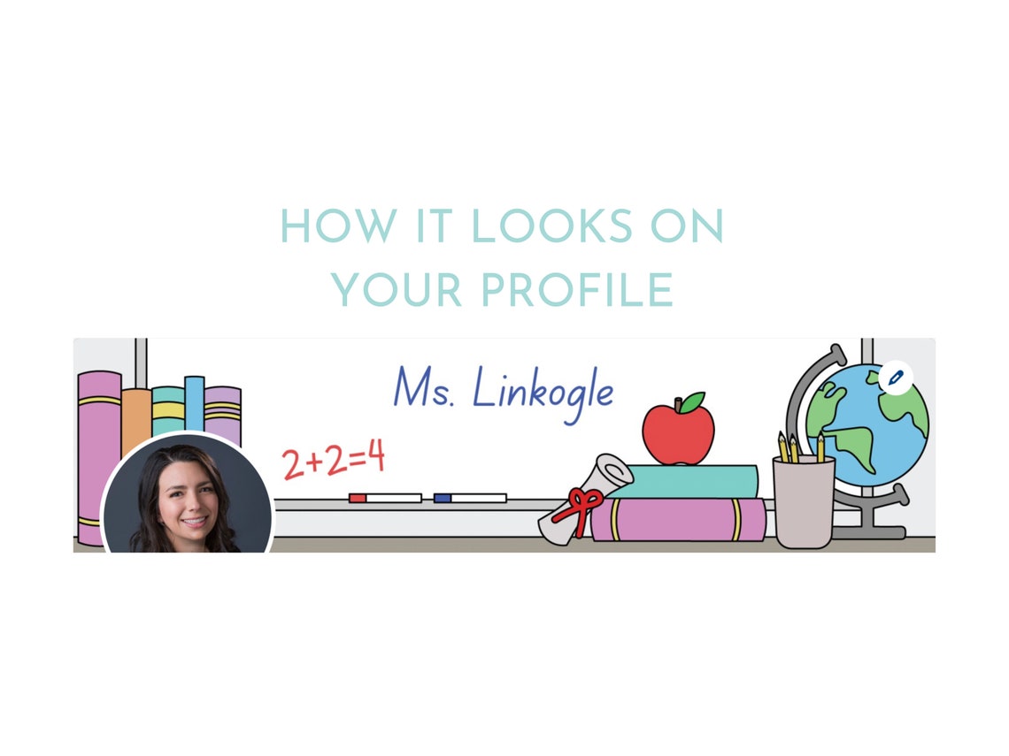 Teacher Linkedin Banner - Background Photo - Teacher White Board - Etsy