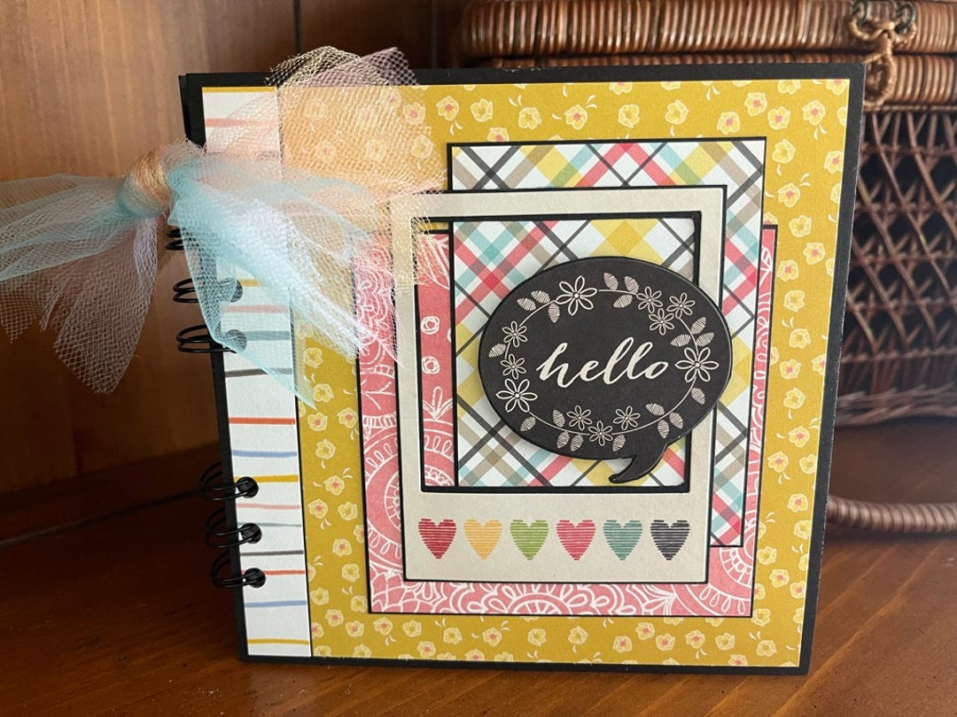 Hello Completed Mini Scrapbook Album - Etsy