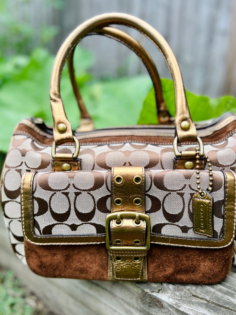 Vintage Coach Bag Number K0401494bronzed Satchel - Etsy