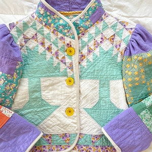 Vintage Tree of Life Quilt Jacket: Cropped Prairie Style, S/M - Etsy
