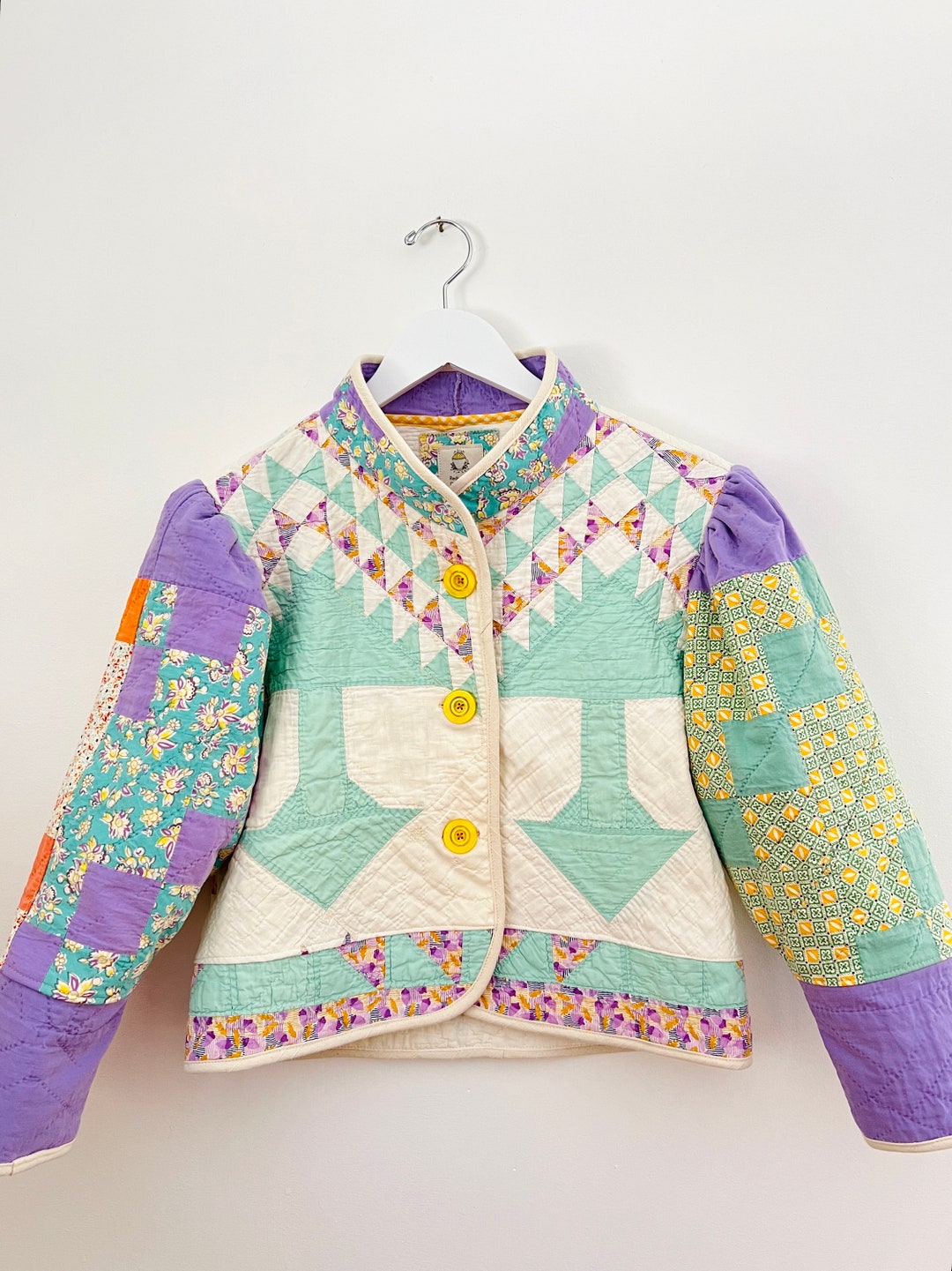 Vintage Quilt Jacket—scrappy Tree of Life Quilt Jacket - Etsy