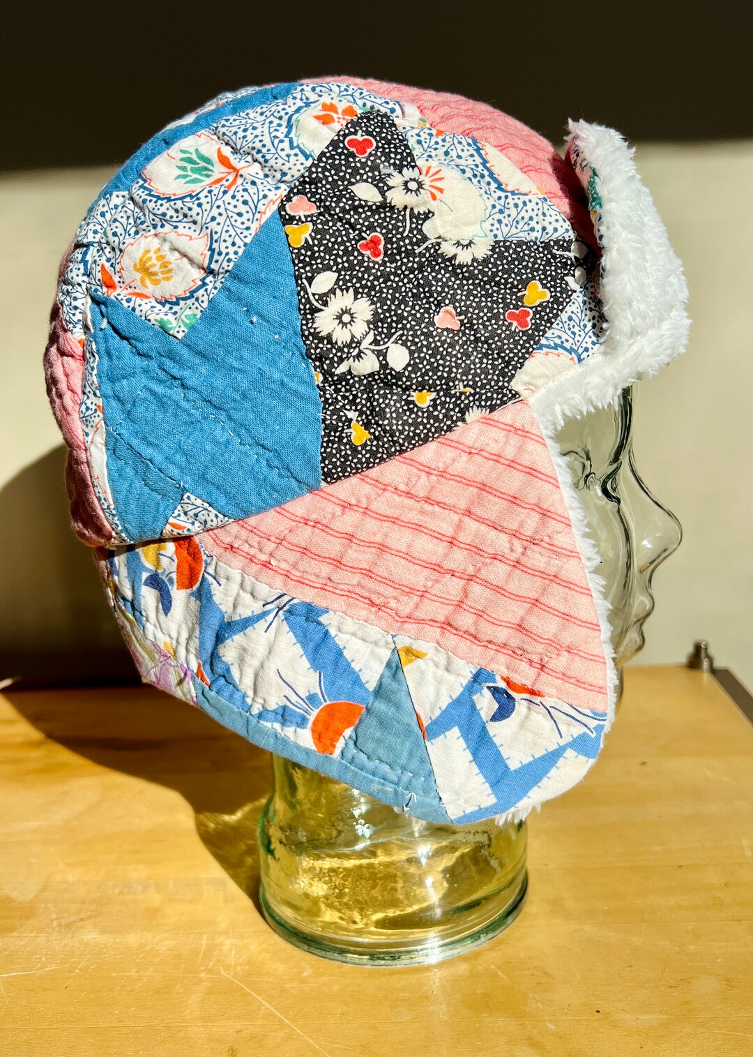 Vintage Quilt Trapper Hataviator Hat - Etsy