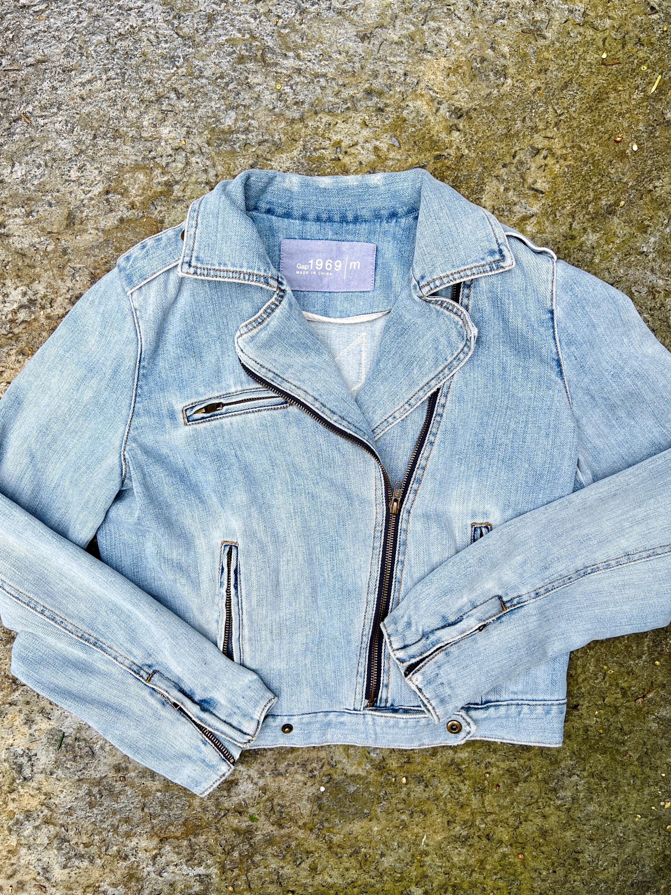 Upcycled Denim Motorcycle Jacket: Quilt Patched Star, Size M - Etsy