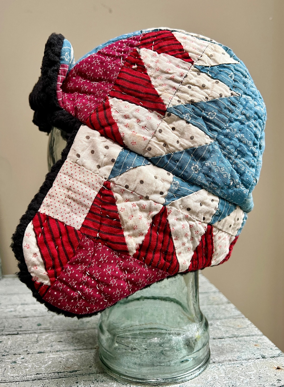 Vintage Quilt Trapper Hataviator Hatvintage Quilt - Etsy