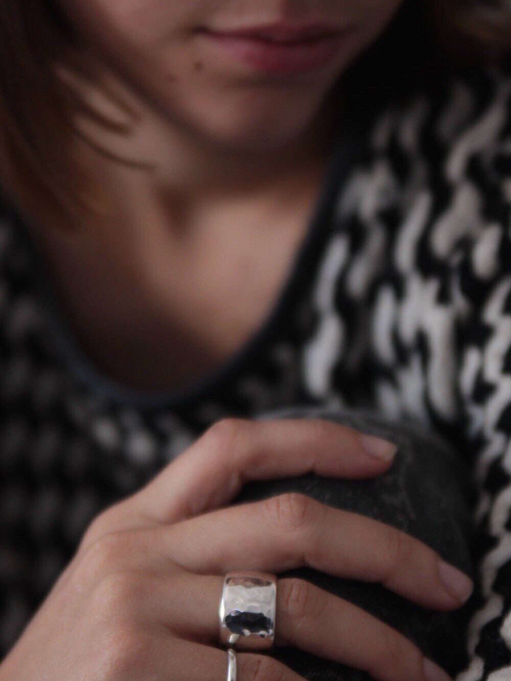 HAMMERED SILVER RING Wide Chunky Statement Ring | Etsy