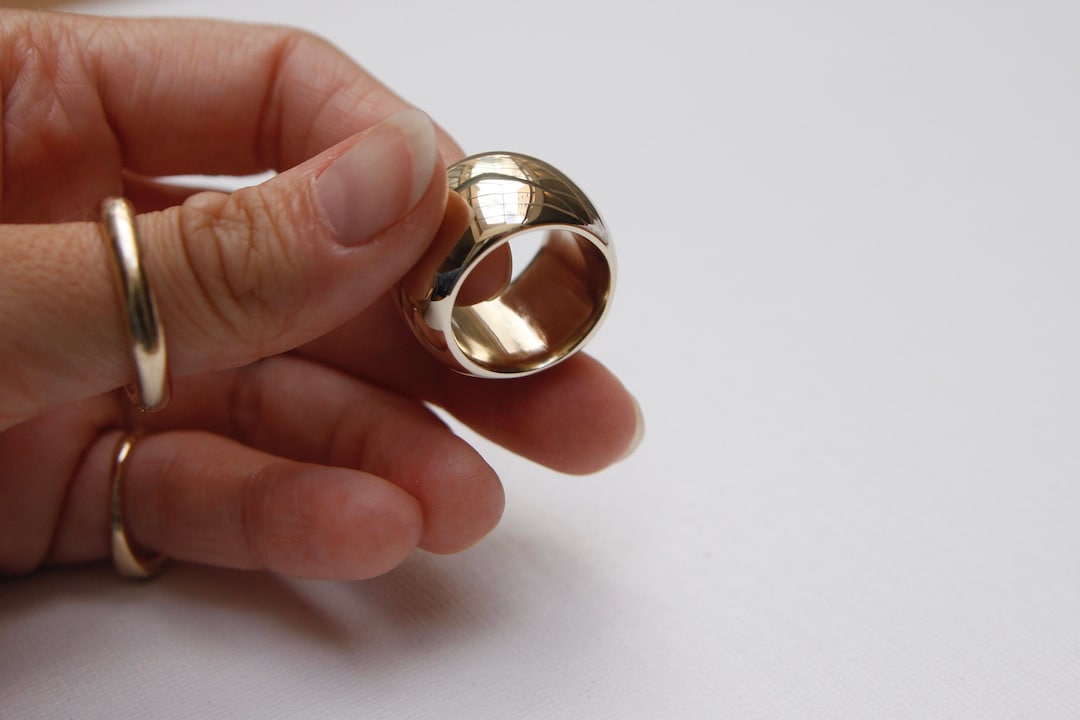 EARTH RING Chunky Sterling Silver or Gold Unique Statement - Etsy Australia