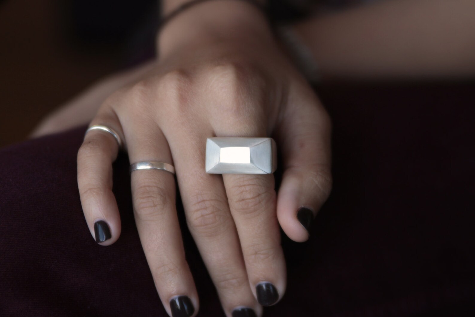 Architect Pyramid Ring in Sterling Silver Large Statement Ring - Etsy