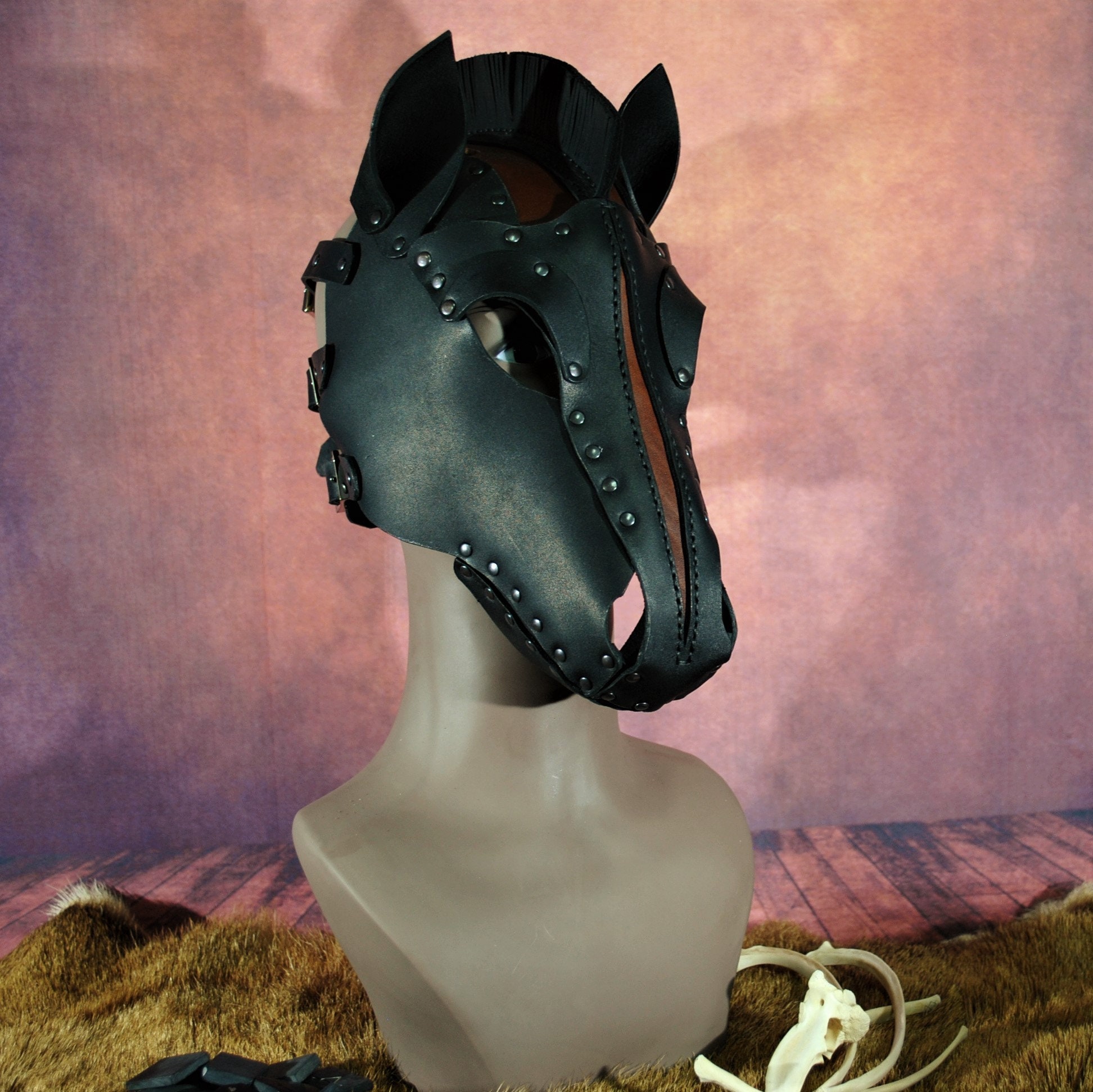 Leather Horse Pony Mask Made to Order - Etsy
