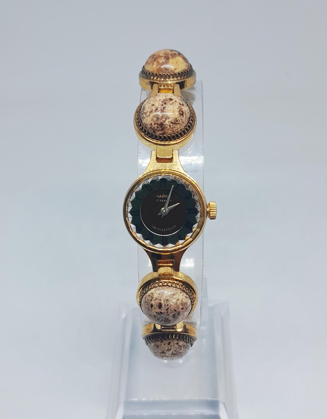 Soviet Watch "chaika" With Jasper Stones in Bracelet , Vintage Watch ...