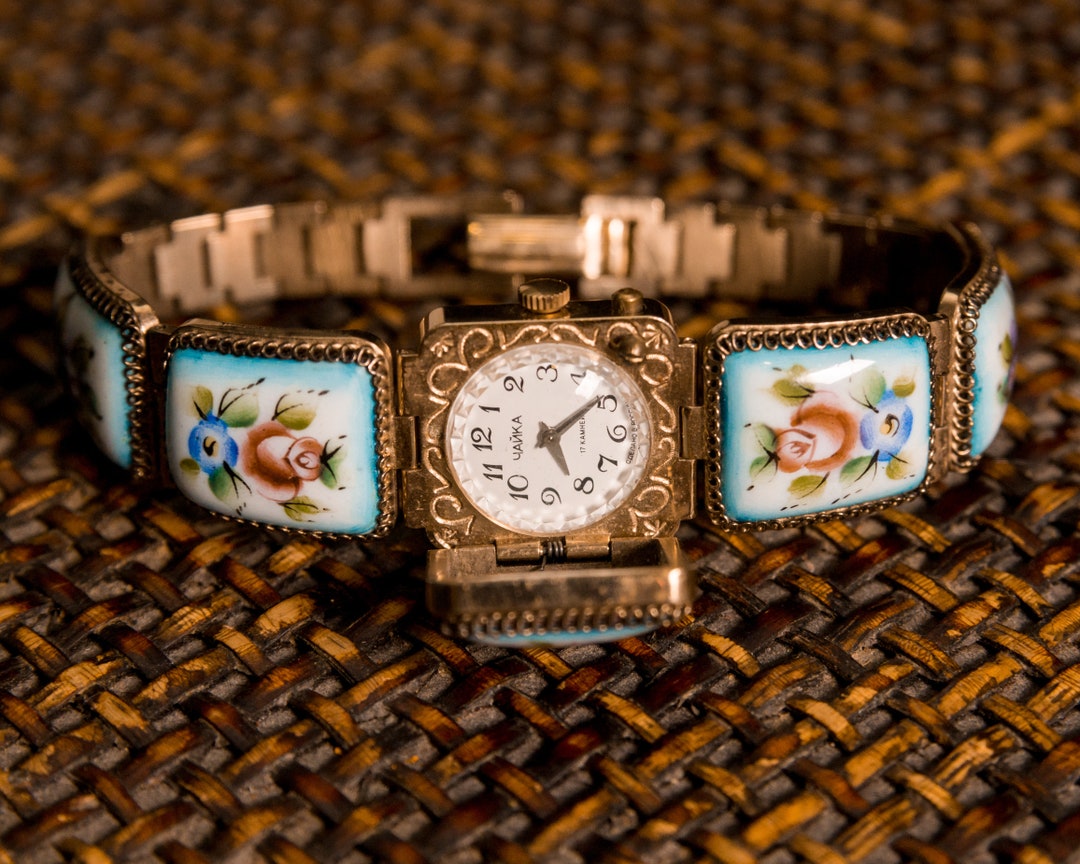 Soviet Watch chaika With Enamel Bracelet, Vintage Watch ,ukraine Watch ...