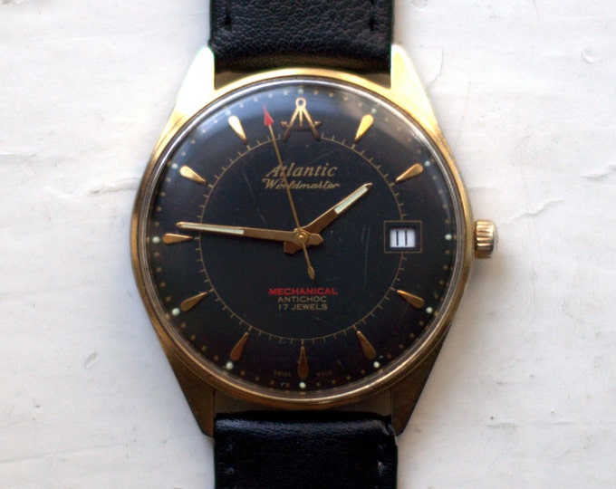 Swiss Watch Vintage Watch - Atlantic Worldmaster Watch - Mens Watch ...
