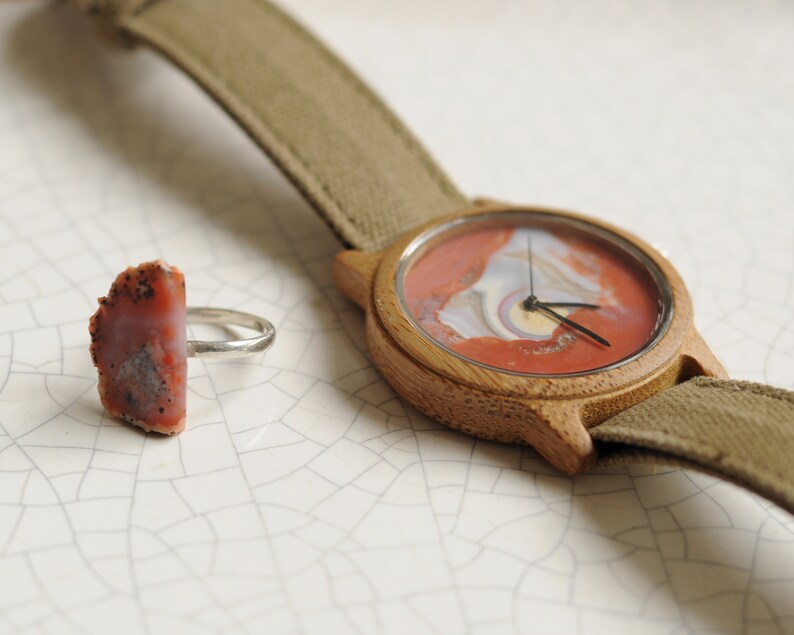 Stone watch Marble watch Mens watch Gemstone watch Agate | Etsy