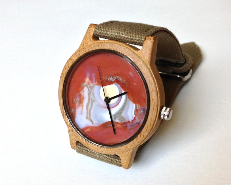 Stone watch Marble watch Mens watch Gemstone watch Agate | Etsy