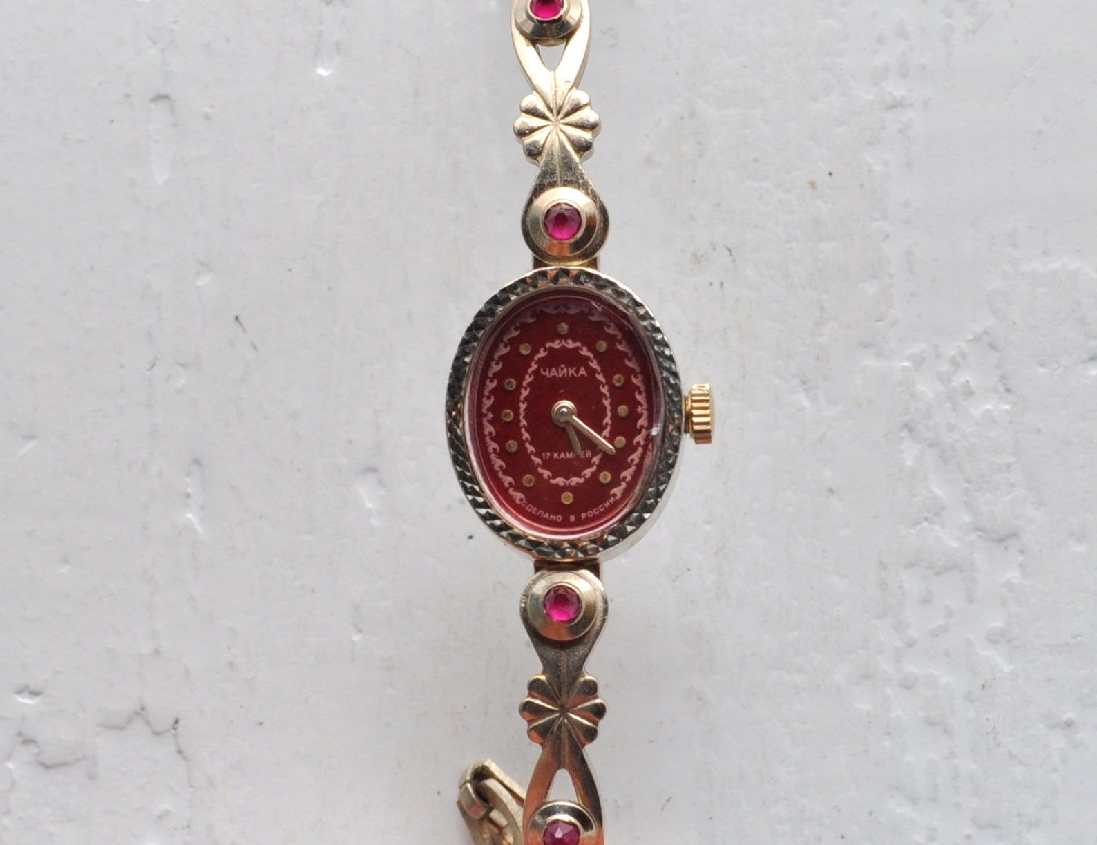 Soviet Watch chaika With Ruby Stones in Bracelet | Etsy