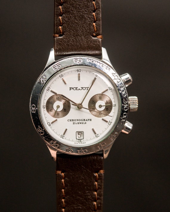Chronograph "Poljot", Soviet watch Vintage Watch Gild… - Gem