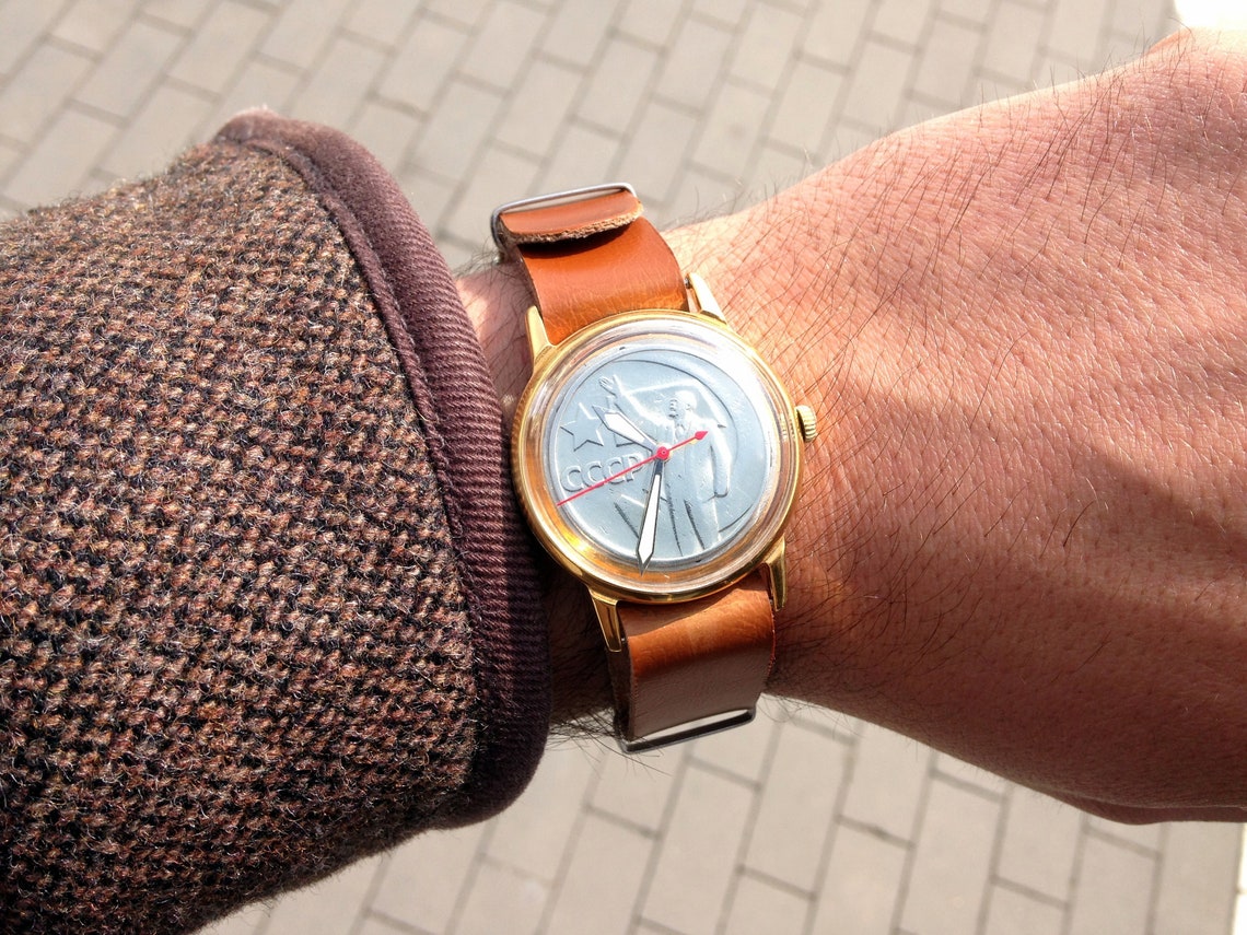 Coin watch Pobeda Watch made of coin with Lenin | Etsy