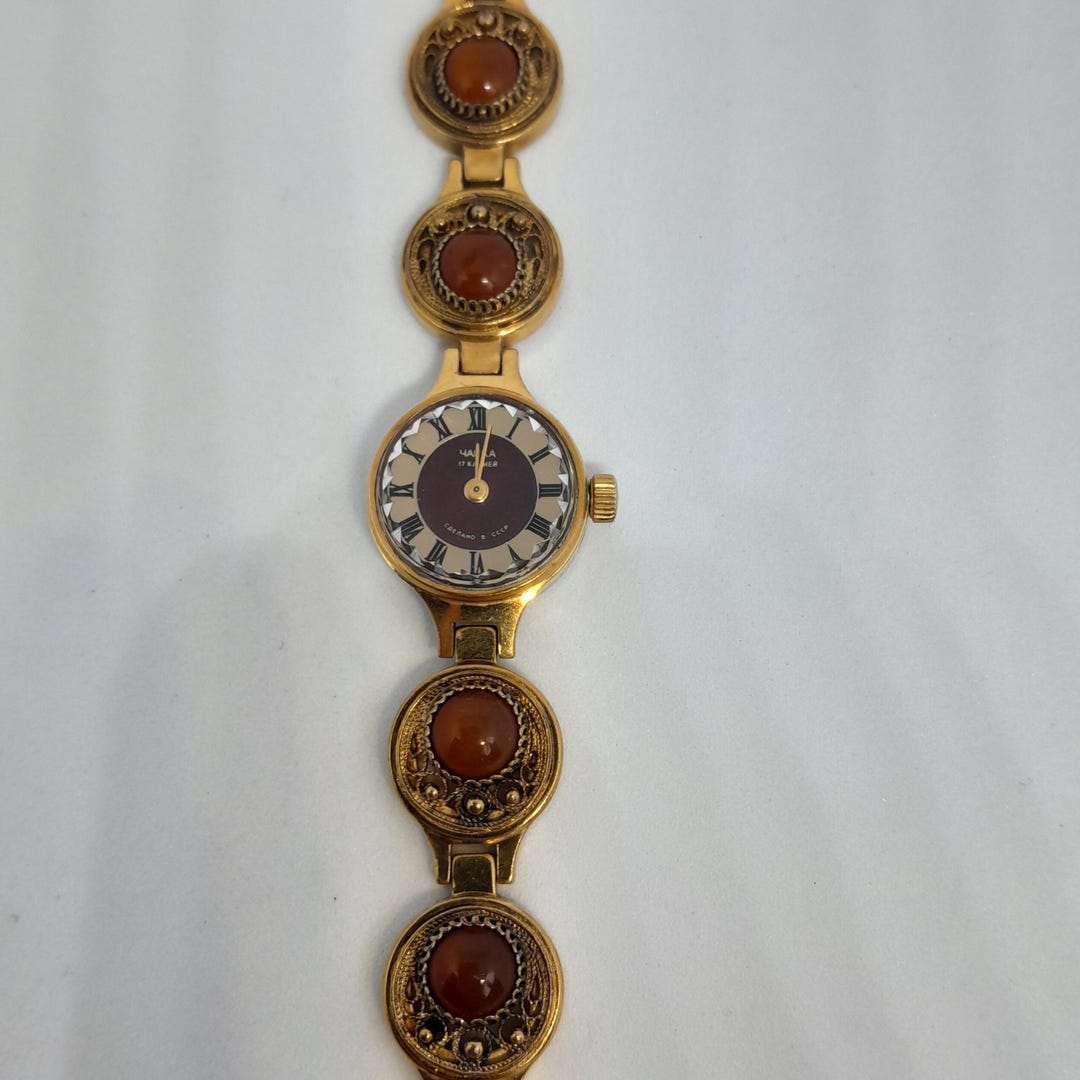Soviet Watch "chaika" With Jasper Stones, Vintage Watch, Green Watch ...
