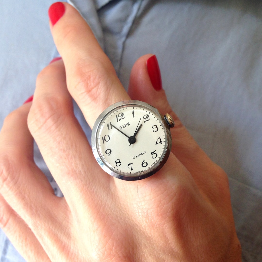 Vintage Watch Ring , Finger Ring Watch, Ukraine Watch zaria - Etsy