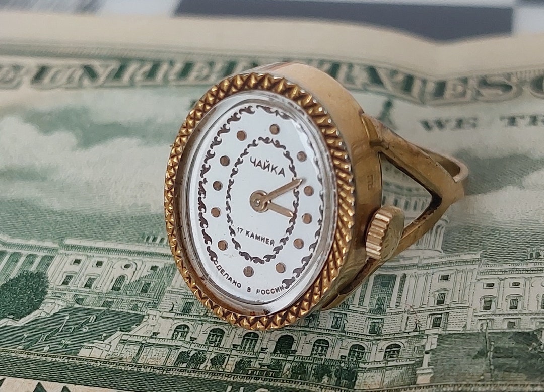 Soviet Watch "chaika", Gold Ring Watch ,finger Ring Watch ,ukraine ...