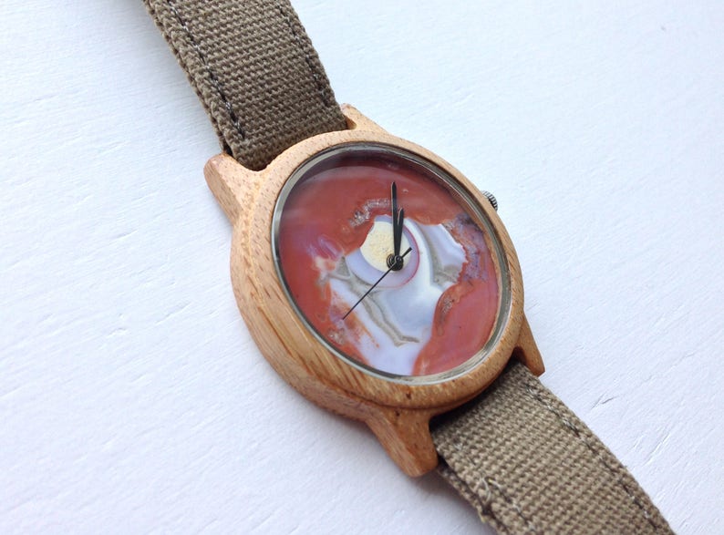 Stone watch Marble watch Mens watch Gemstone watch Agate | Etsy