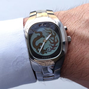 Vintage Fossil Big Tic Dragon Watch: Animated Quartz Wristwatch - Etsy