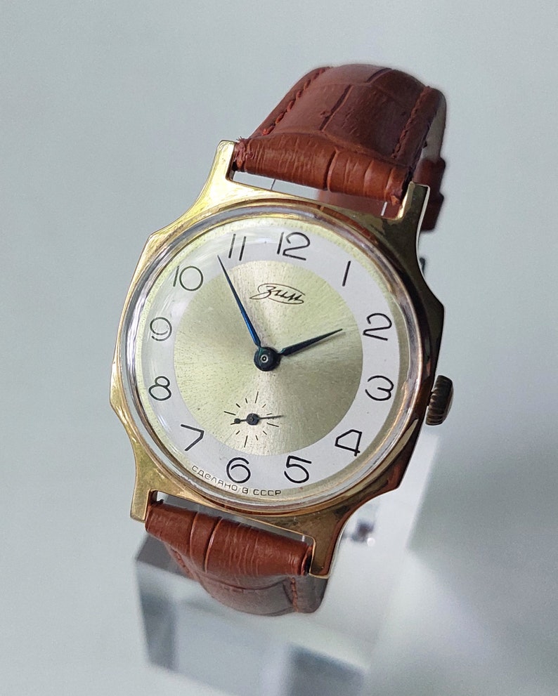 Vintage Pobeda Gold Plated Mechanical Watch With Leather Strap - Etsy