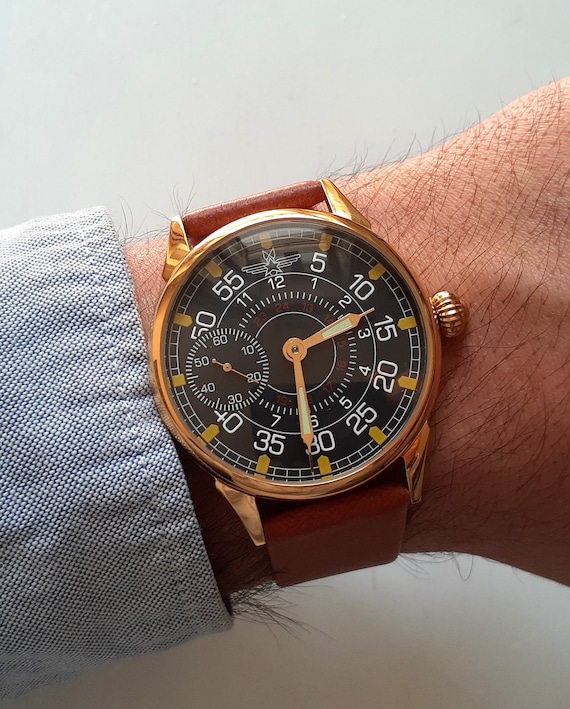 Aviator watch "Molnija" , Soviet watch, Pilot watch - Gem